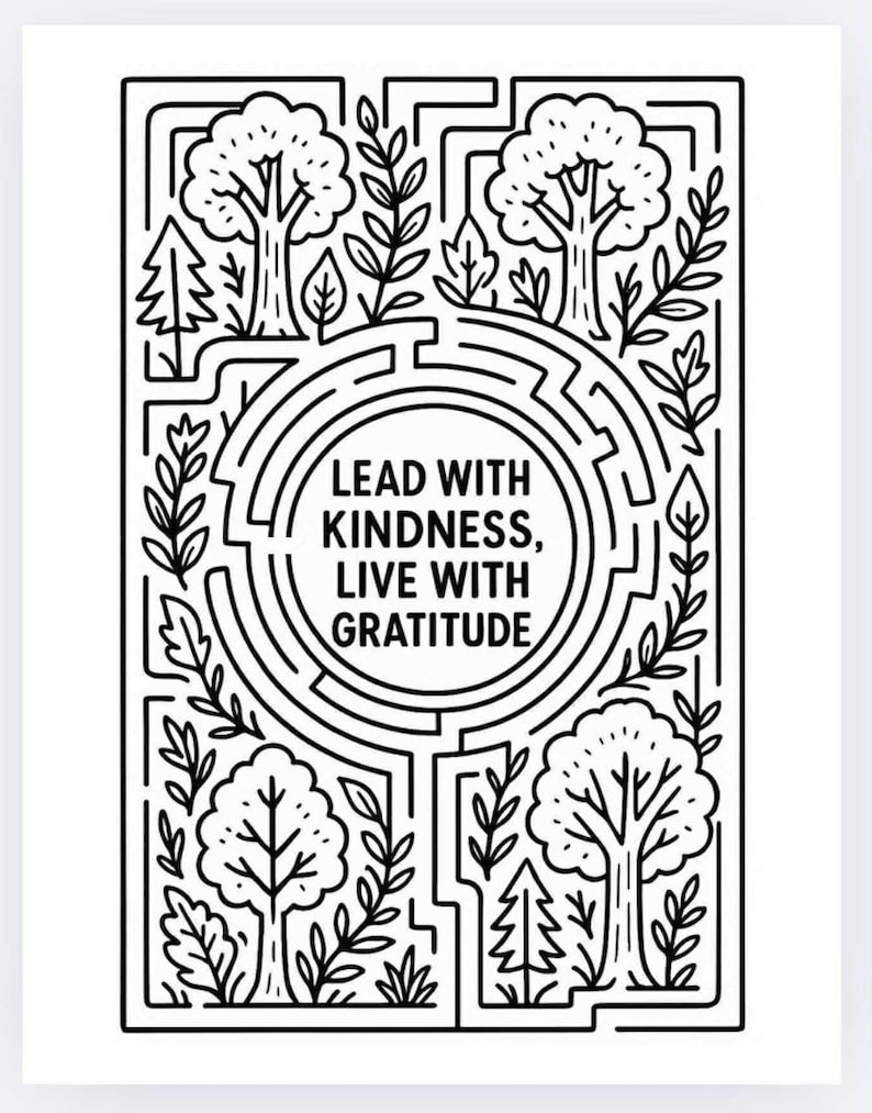 Printable Maze Coloring Pages | 5 Mindful Mazes & Affirmations | Cozy ...