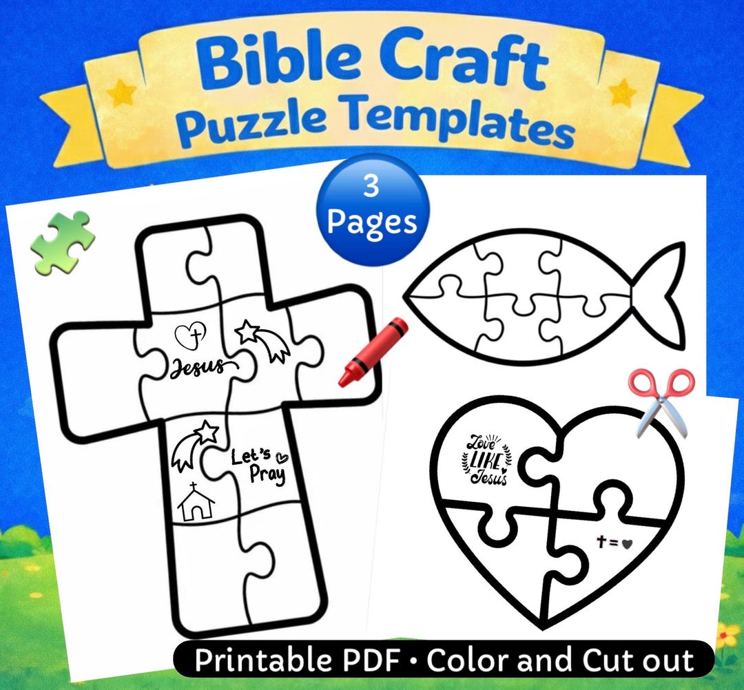 Printable Bible Craft Jigsaw Puzzles | Christian Kids Activity | Sunday ...