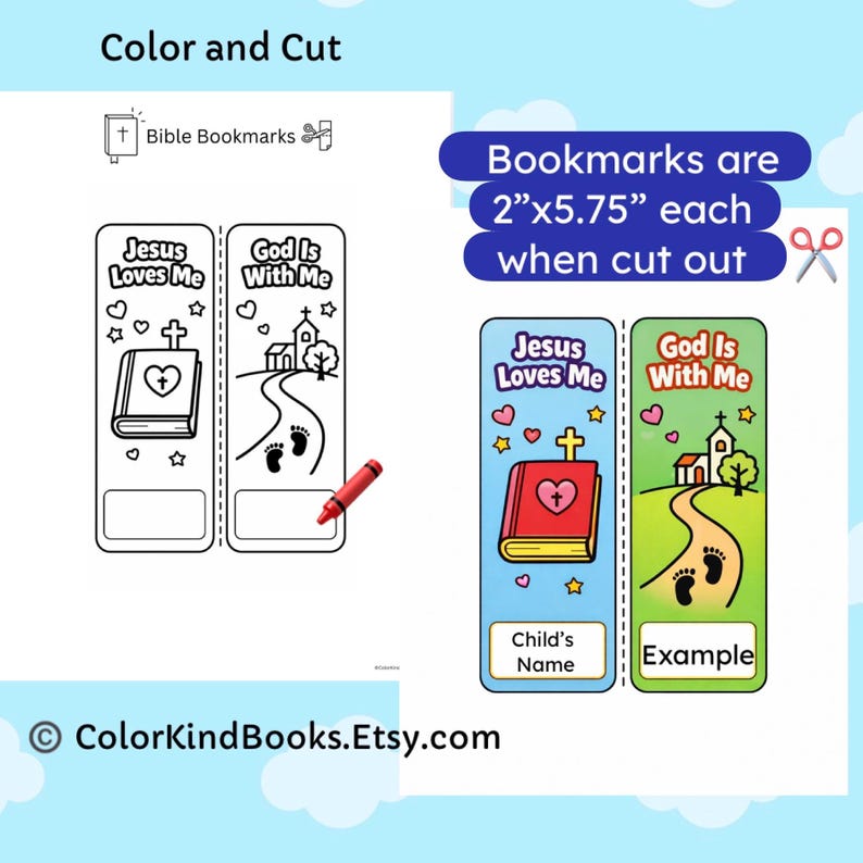 Printable Sunday School Activities, Kids Bible Craft, Bible Bookmarks ...