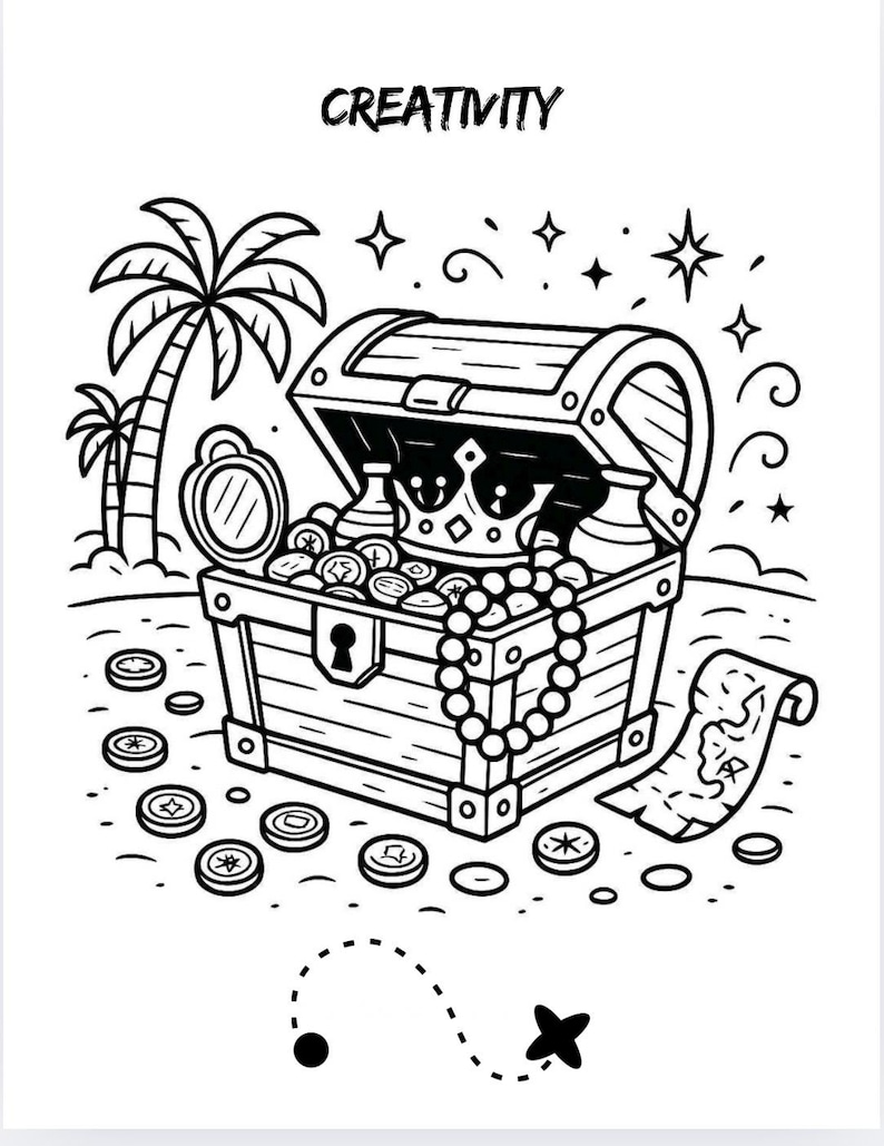 5 Treasure Chest Coloring Pages | Printable Treasure Chests for Kids ...