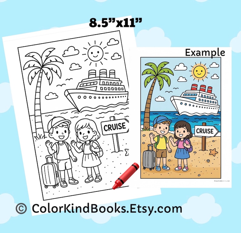 3 Printable Cruise Coloring Pages | Kids Cruise Trip Activity | Holiday ...