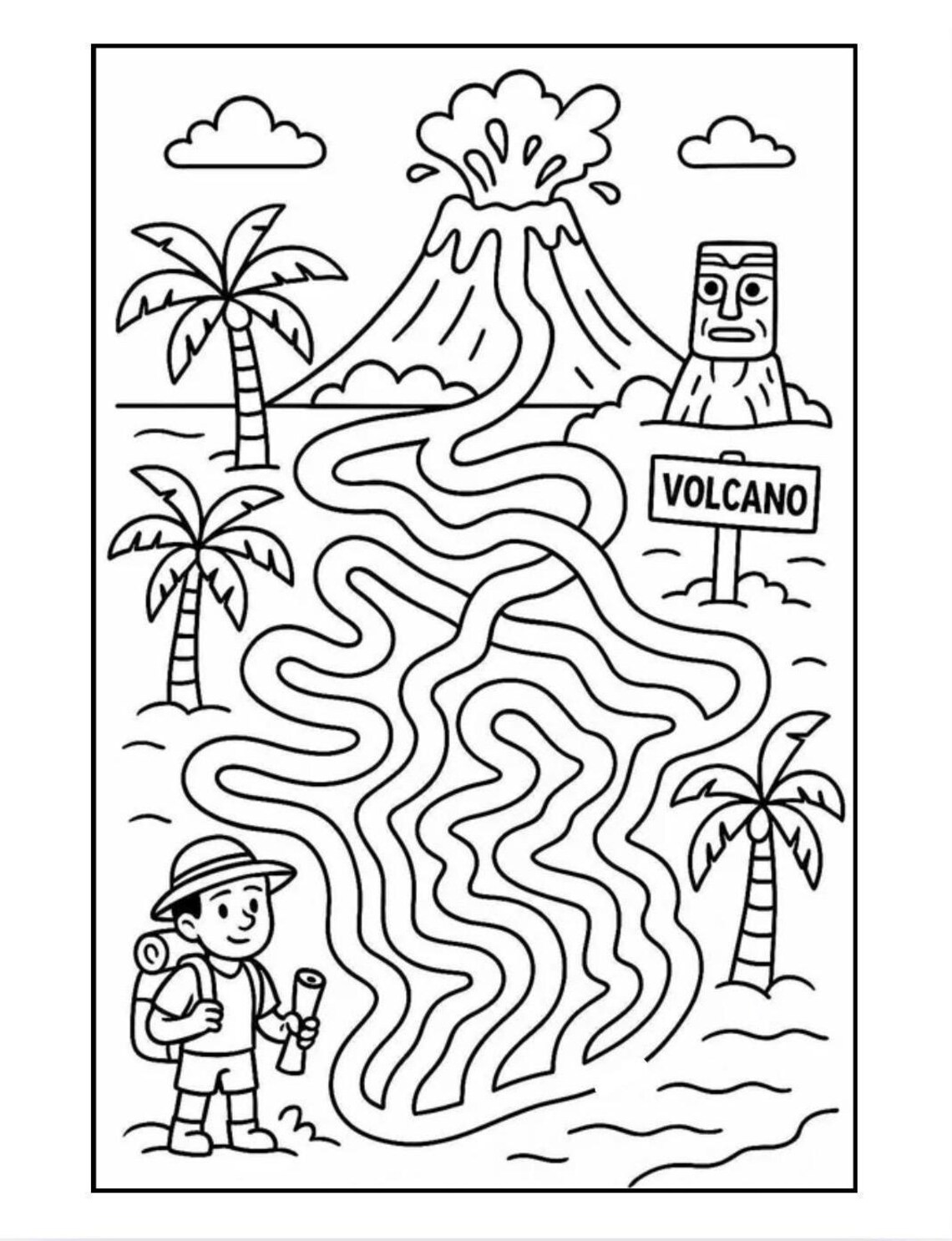 Printable Volcano Maze Coloring Page: Earth Science Activity (PDF ...