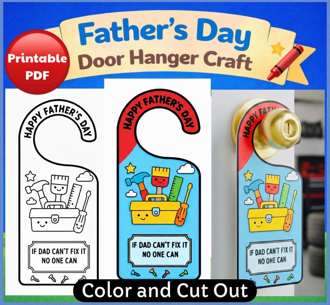 Fathers Day Door Hanger | Printable Door Hanger | Father’s Day Craft ...
