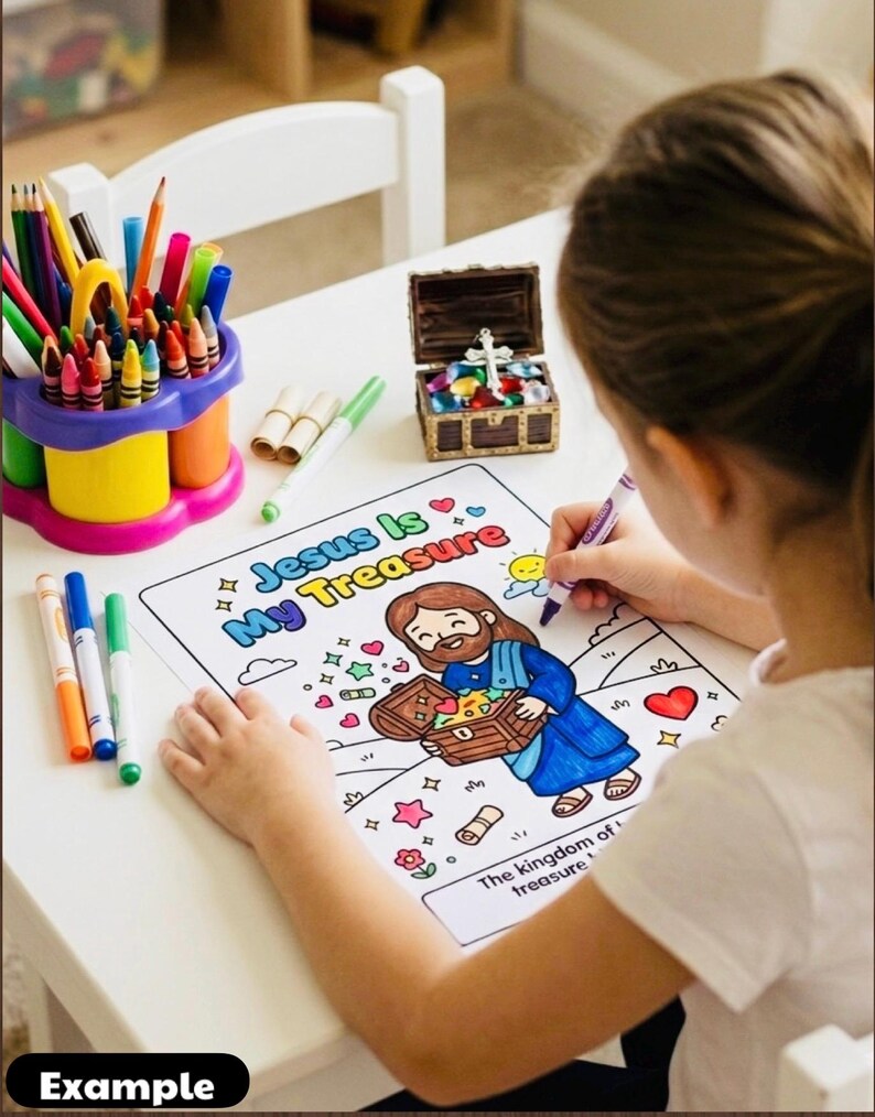 Jesus is My Treasure Coloring Pages & Activity Placemat | Sunday School ...