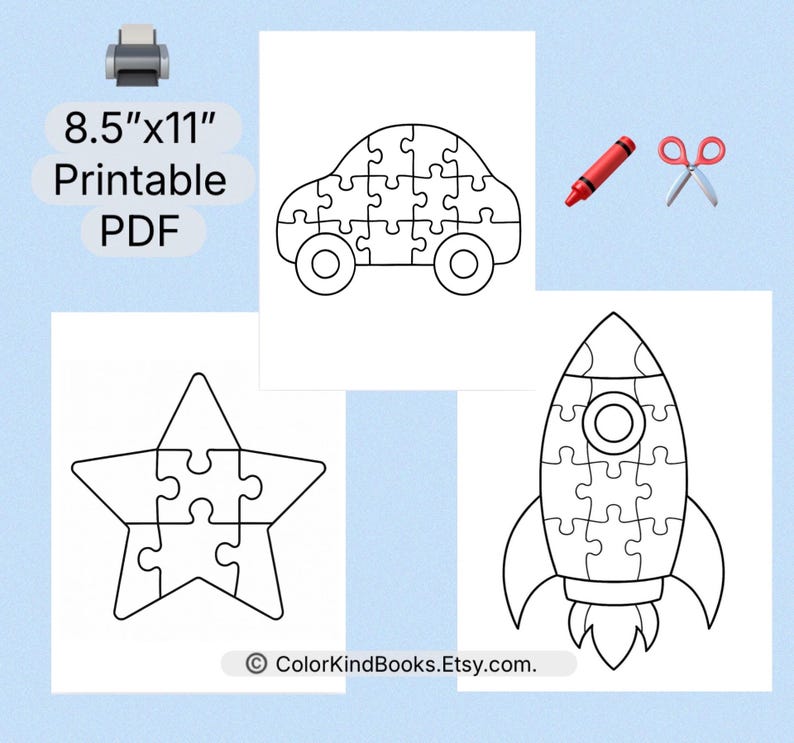 11 Printable Puzzle Outline Templates | Create Your Own Puzzle ...