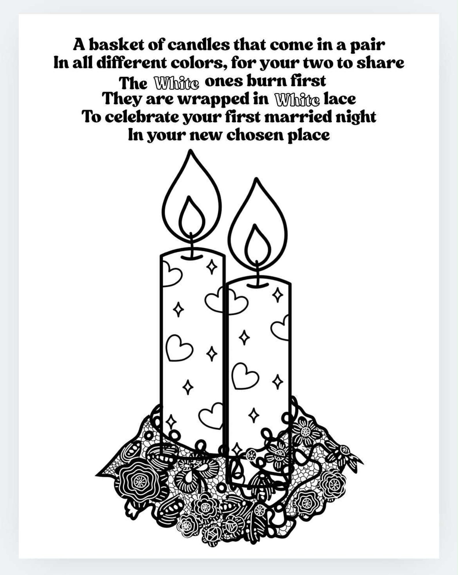 Basket of Candles Poem PDF | Printable Wedding Poem & Coloring Pages ...