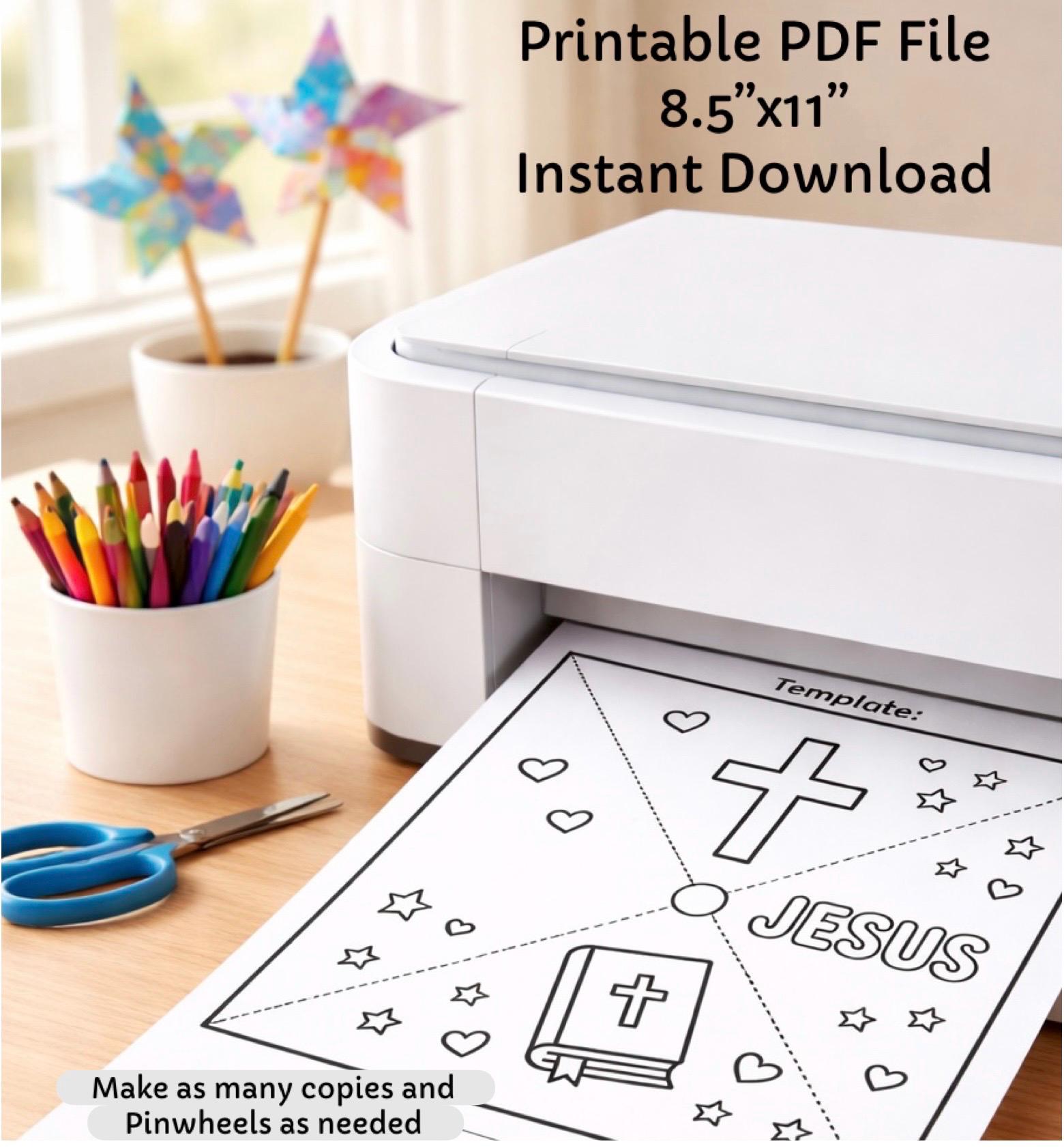 Jesus Pinwheel Paper Craft | Sunday School Pinwheel | Printable Bible ...
