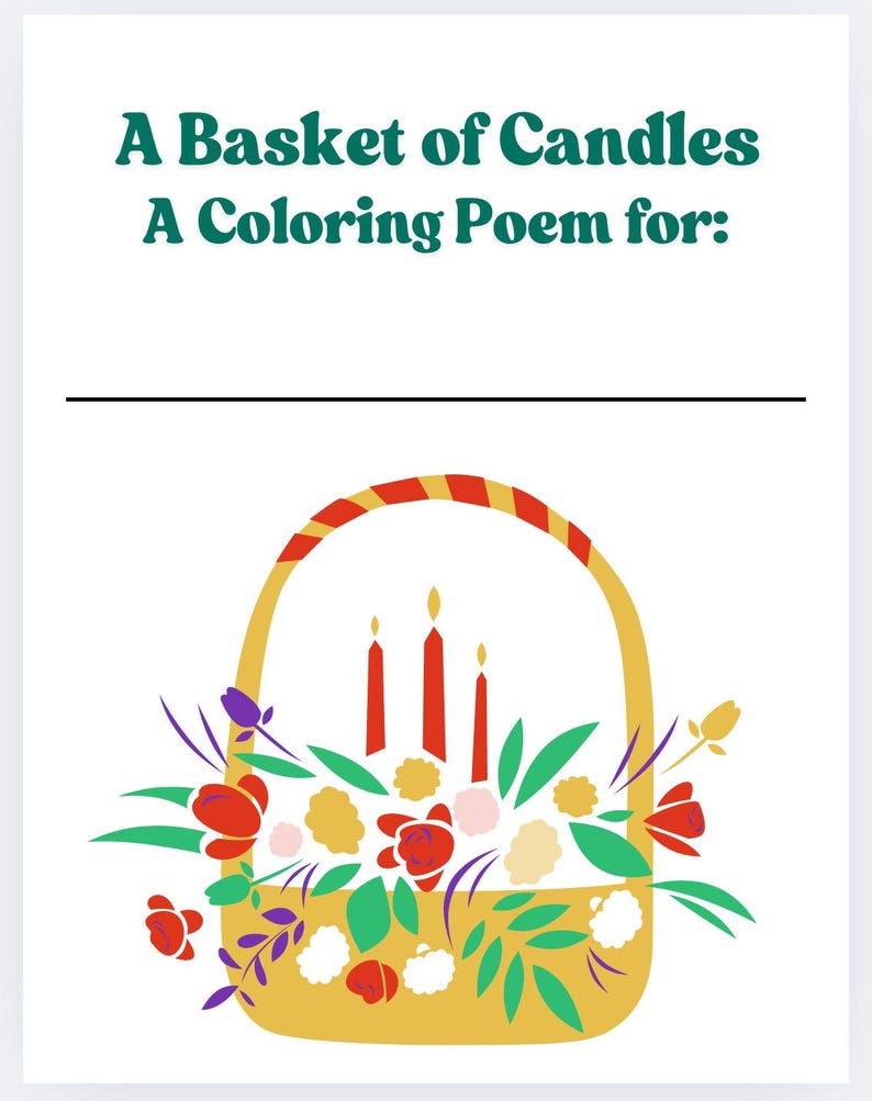 Basket of Candles Poem PDF | Printable Wedding Poem & Coloring Pages ...