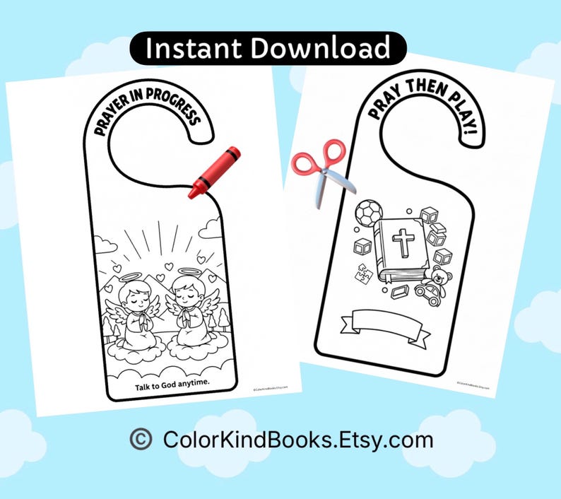 Kids Bible Craft Door Hangers | Christian Printable | Bible Activity ...