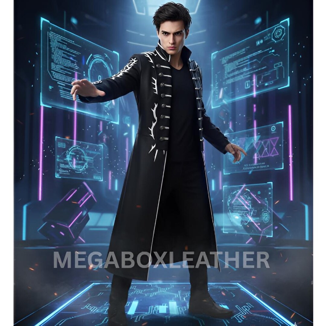 Cyberpunk 2077 Trench Long Coat, Men’s Cosplay Duster, Futuristic ...