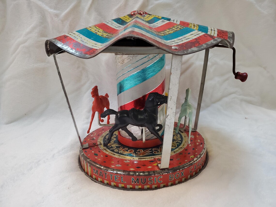 Vintage 1950s Mattel Music Box Carousel - Etsy