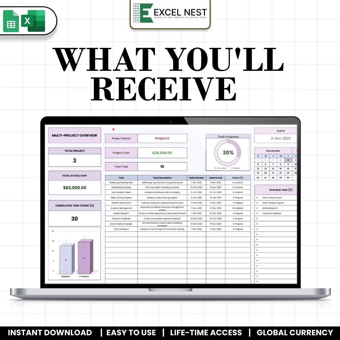 Project Tracker Template: Business Project Management Spreadsheet ...