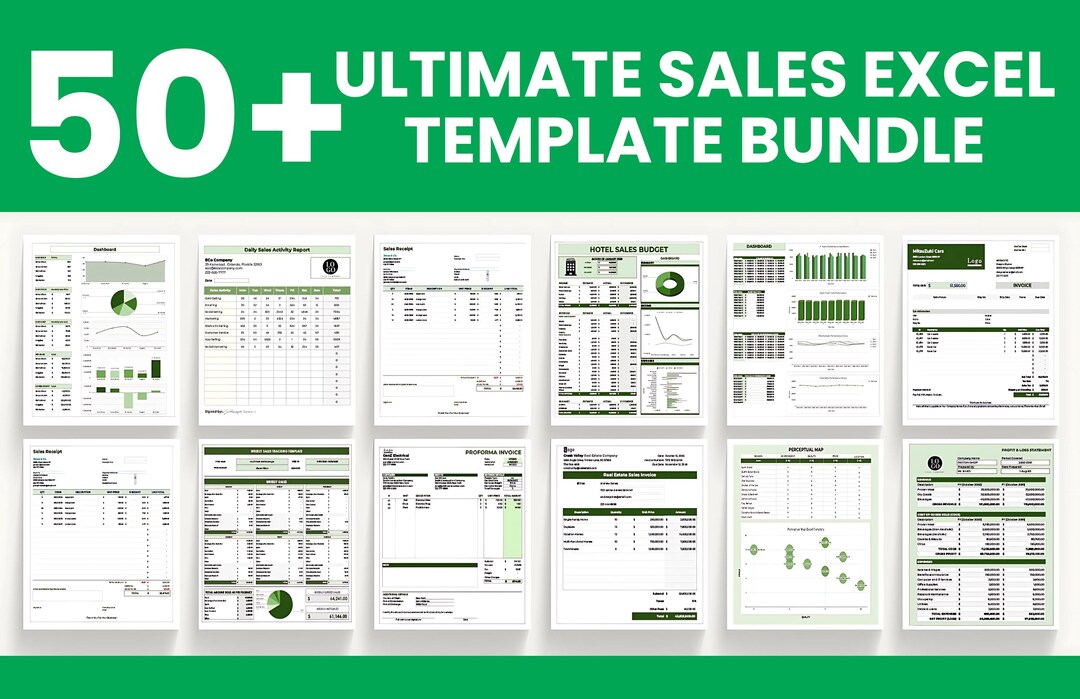 50+ Ultimate Sales Excel Templates Bundle Spreadsheet Excel Google ...
