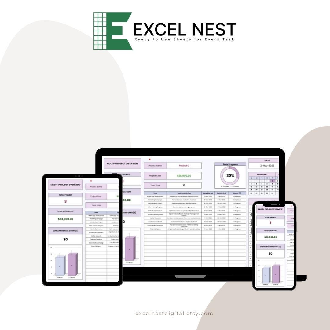 Project Tracker Template: Business Project Management Spreadsheet ...