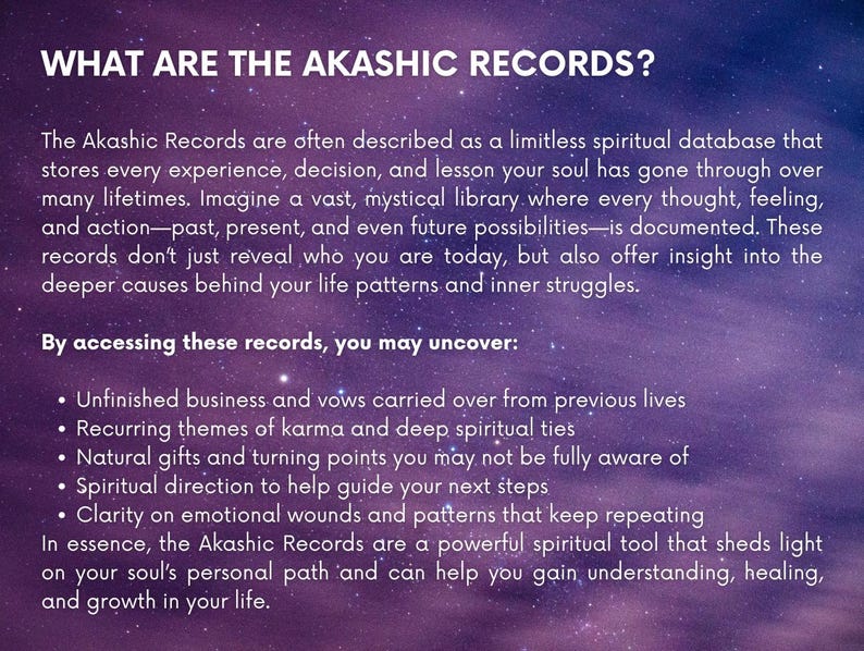 Detailed Akashic Records Reading - Your Past Lives, Karmic Patterns - Discover Your Life’s ...