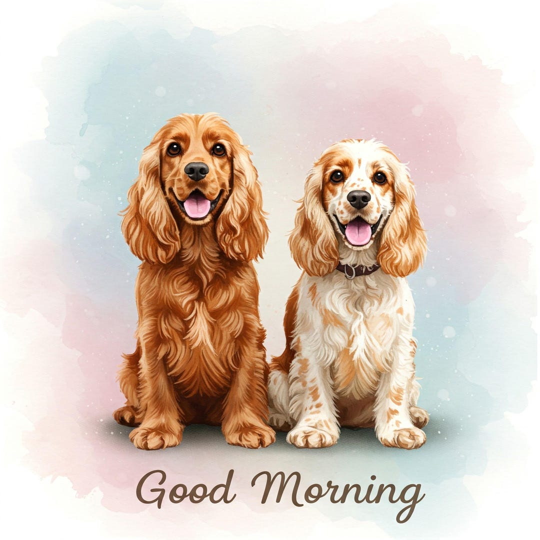 Good Morning Cocker Spaniel Puppies, Greeting, Message, Send to a ...