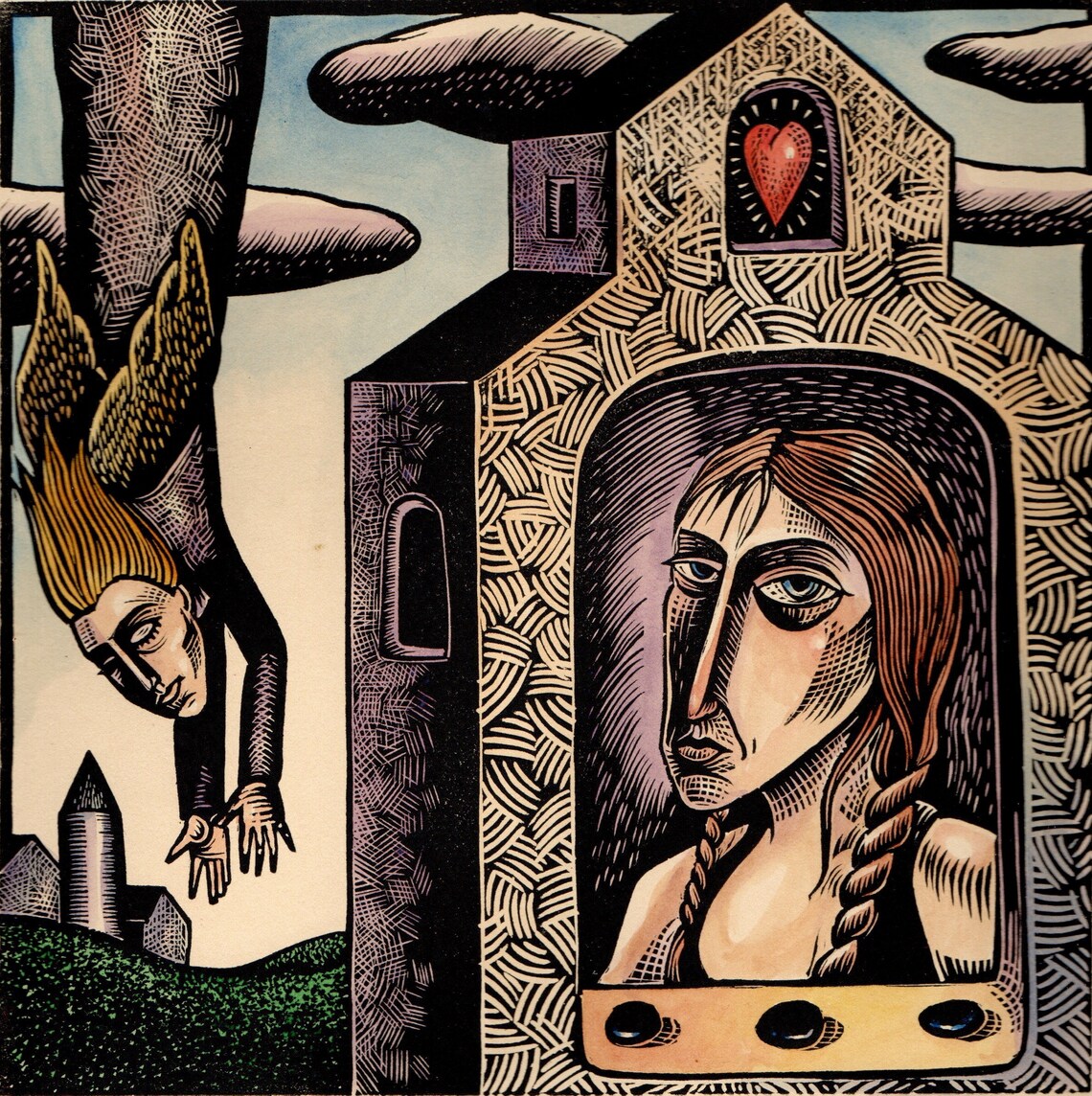 THREE SACRED STONES Saint Ita of Killeedy Original Art Block - Etsy UK