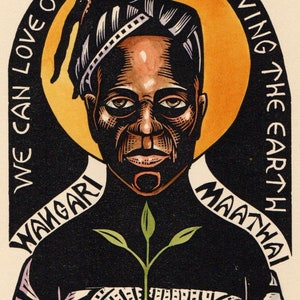 Wangari Maathai Icon Original Block Print - Etsy