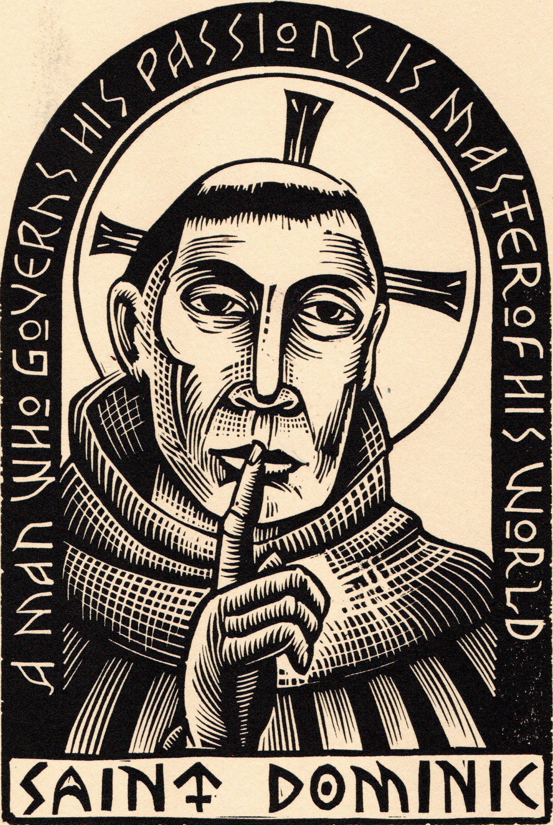 Saint Dominic Original Art Icon Block Print - Etsy