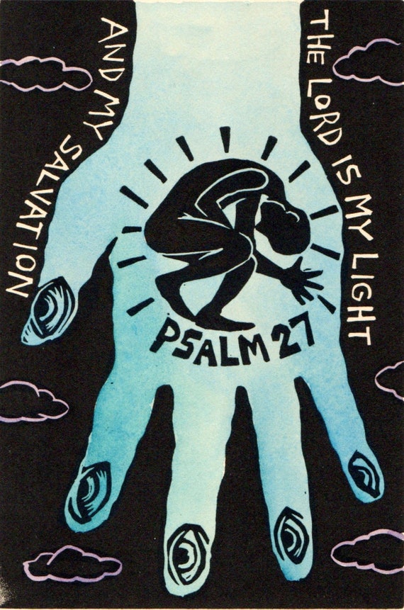 Psalm 27 Original Block Print - Etsy