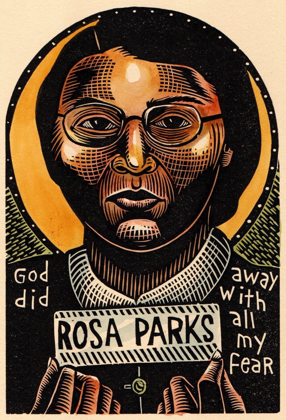 Rosa Parks Block Print - Etsy