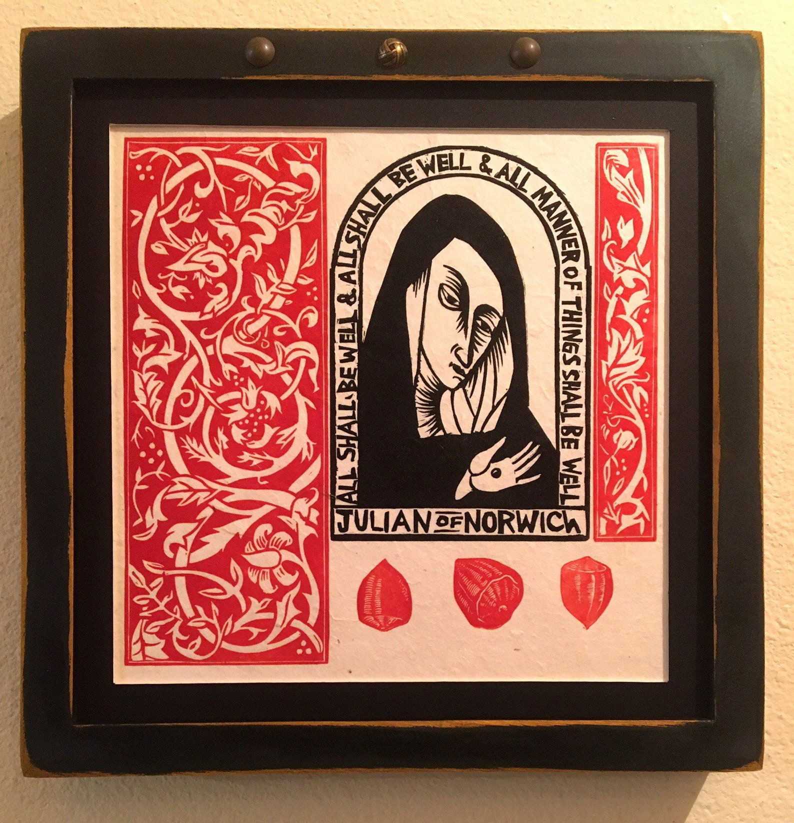 Saint Julian of Norwich Mystic Original Handmade Linocut Christianity ...