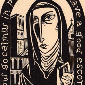 Saint Clare of Assisi Icon Original Hand Pulled Block Print Prayer ...