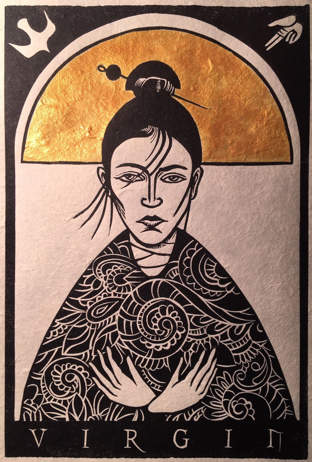Virgin Mary Japanese Madonna Our Lady of Akita Painted Block Print - Etsy