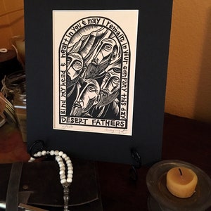The Desert Fathers Block Print Saints Icon Original Art - Etsy