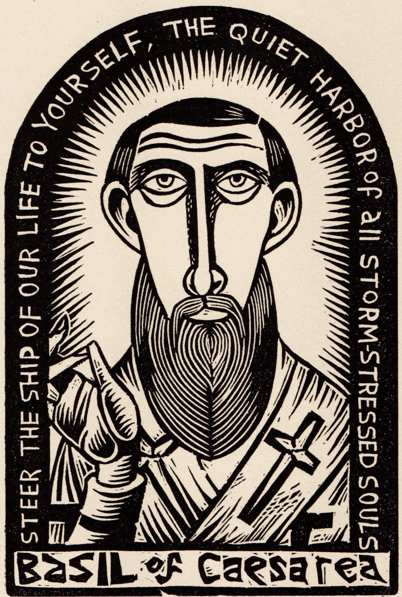 Basil the Great of Caesarea Original Block Print Art - Etsy