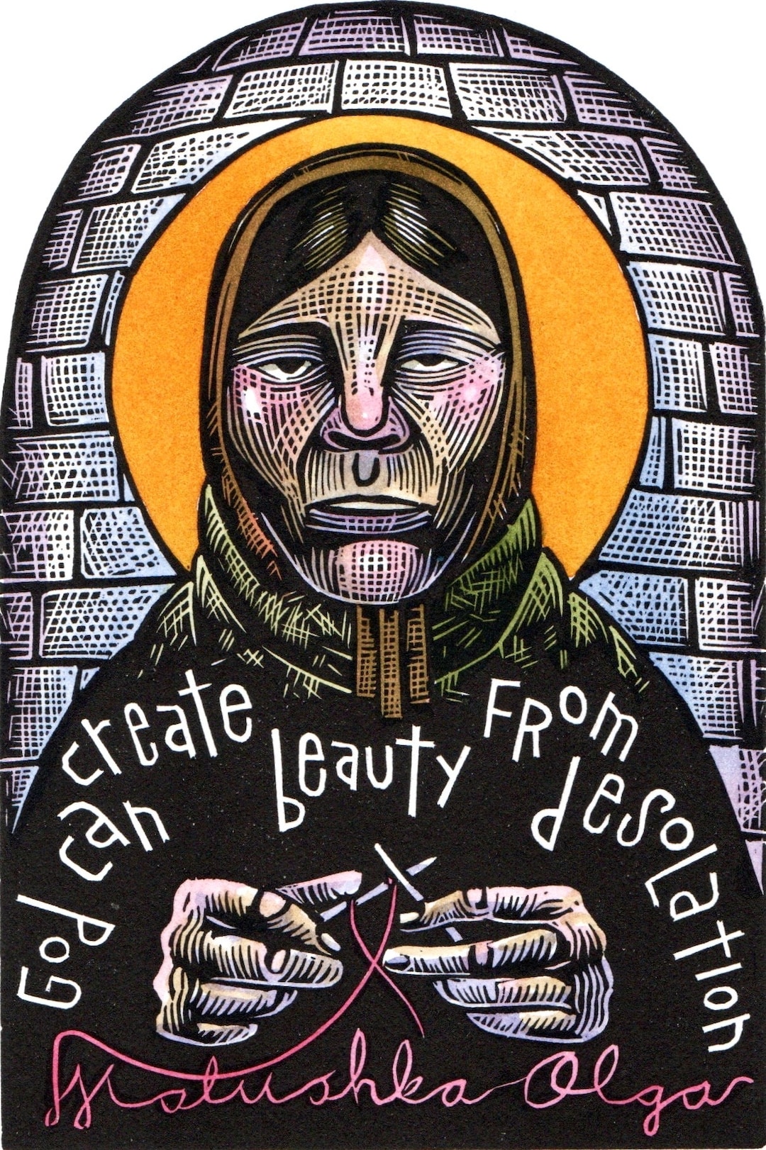 Saint Matushka Olga Orthodox Icon Original Hand Pulled Block Print - Etsy