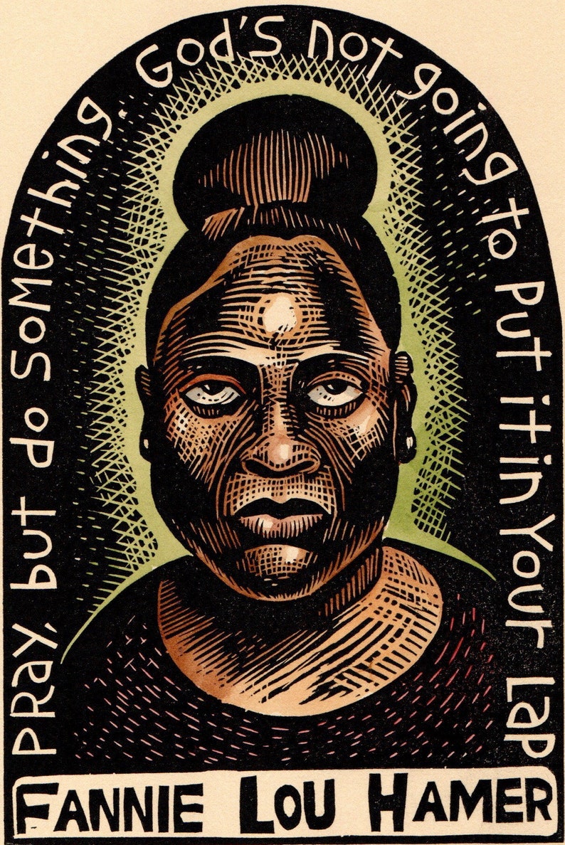 Fannie Lou Hamer Original Block Print Civil Rights - Etsy