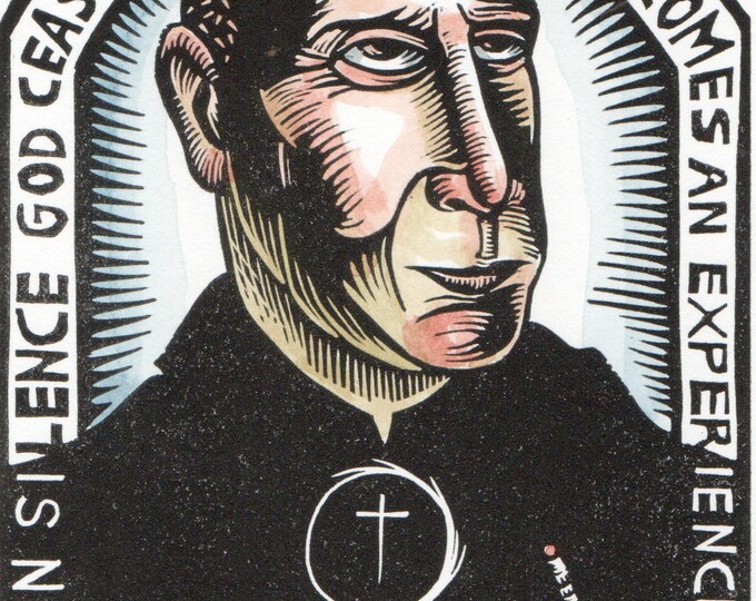 Thomas Merton Original Block Print Art Writer Poet Mystic - Etsy