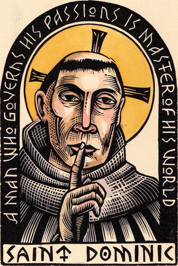 Saint Dominic Original Art Icon Block Print | Etsy