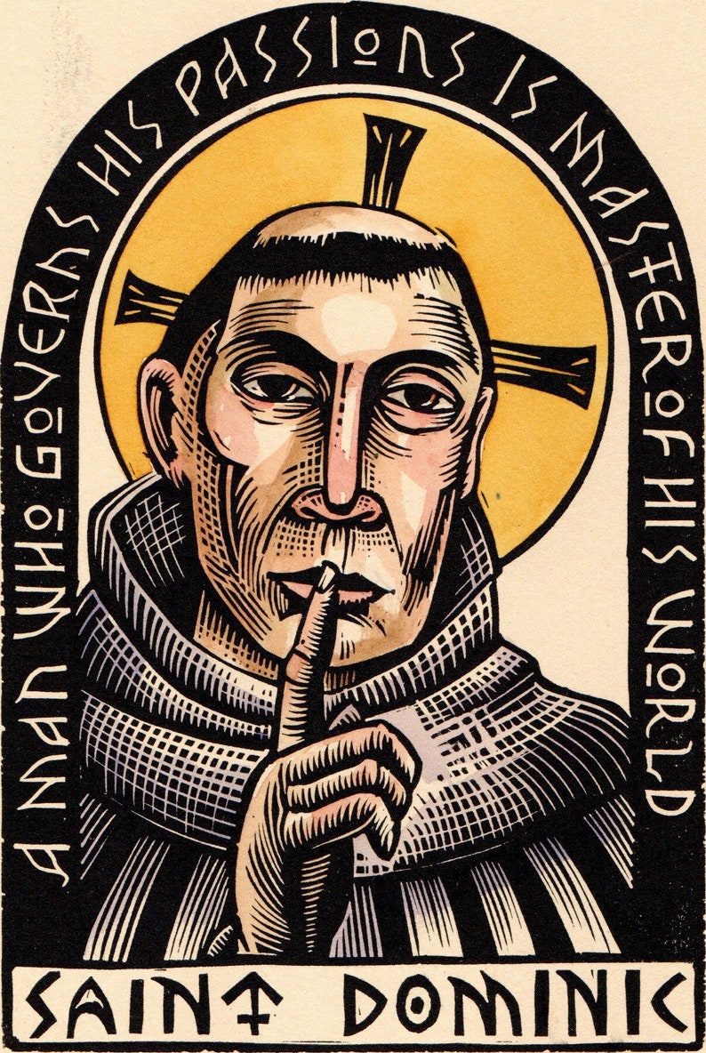 Saint Dominic Original Art Icon Block Print | Etsy