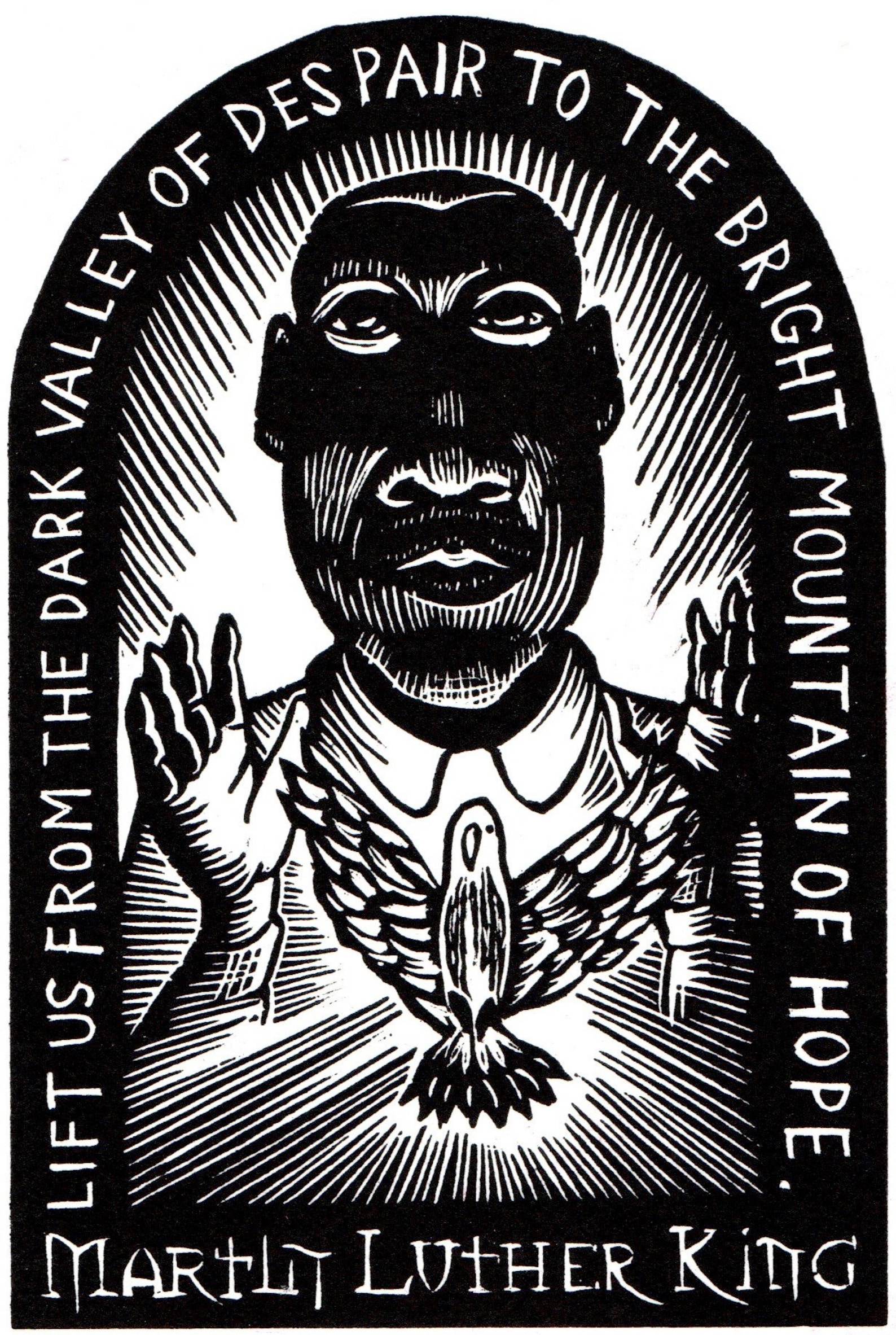 Martin Luther King Icon Original Art Block Print MLK | Etsy