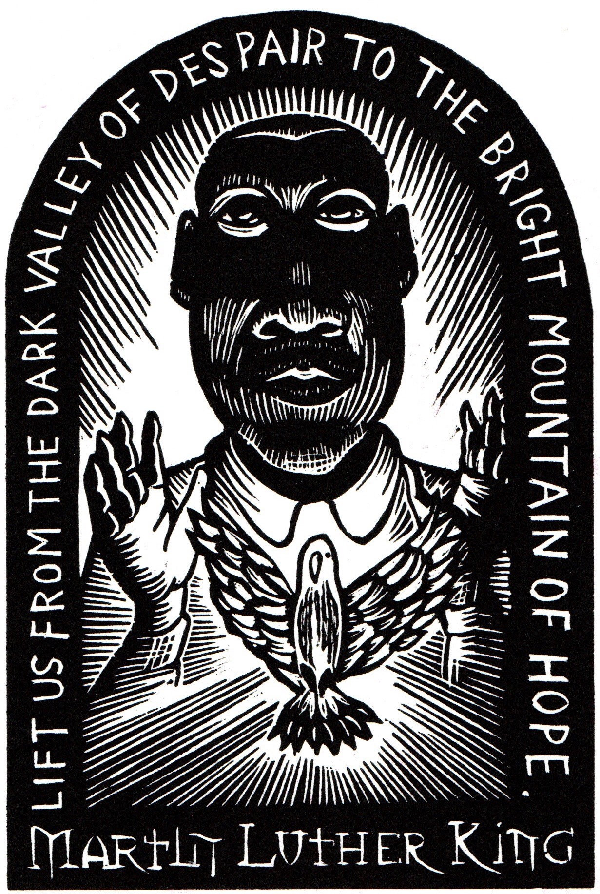 Martin Luther King Icon Original Art Block Print MLK | Etsy