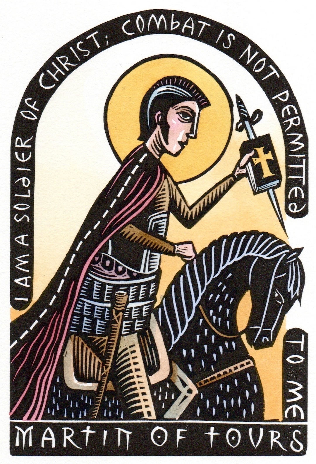 Martin of Tours Icon Block Print - Etsy