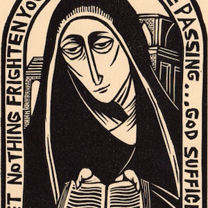 Saint Teresa of Avila Doctor of the Church Original Handmade Linocut ...