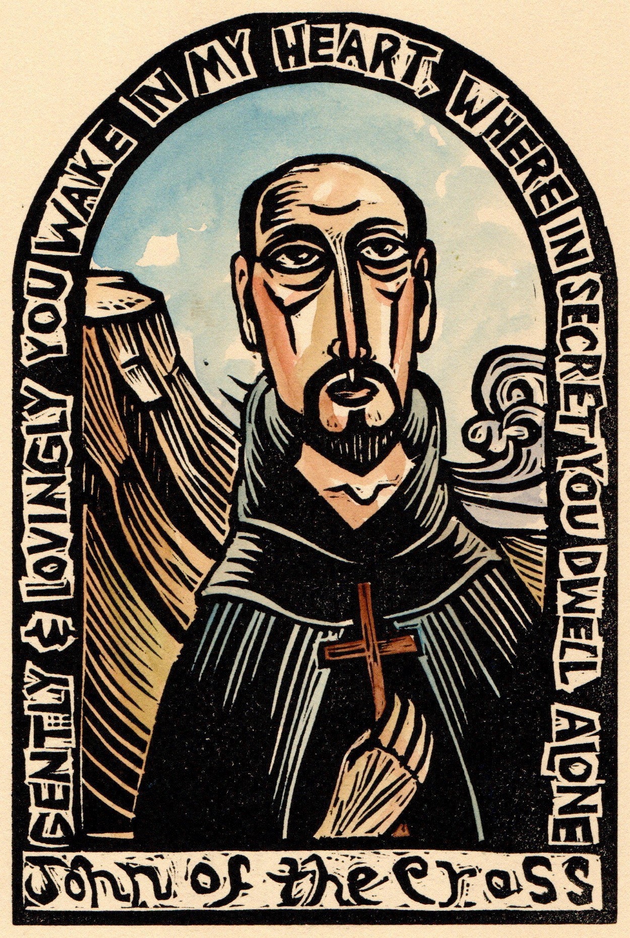 Saint John of the Cross Original Hand Pulled Art Block Print - Etsy