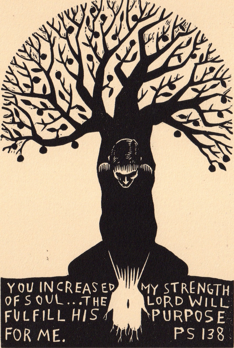 Psalm 138 Original Block Print - Etsy
