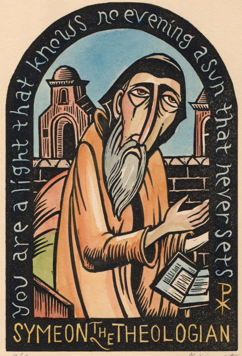St. Symeon the New Theologian Eastern Orthodox Icon Block Print - Etsy ...