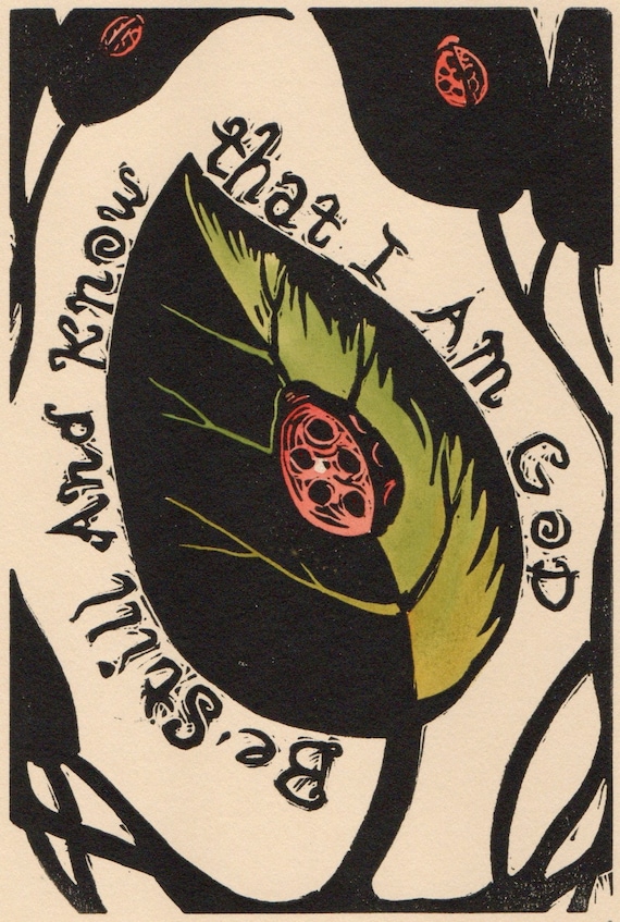Psalm 46 Original Block Print Ladybug - Etsy