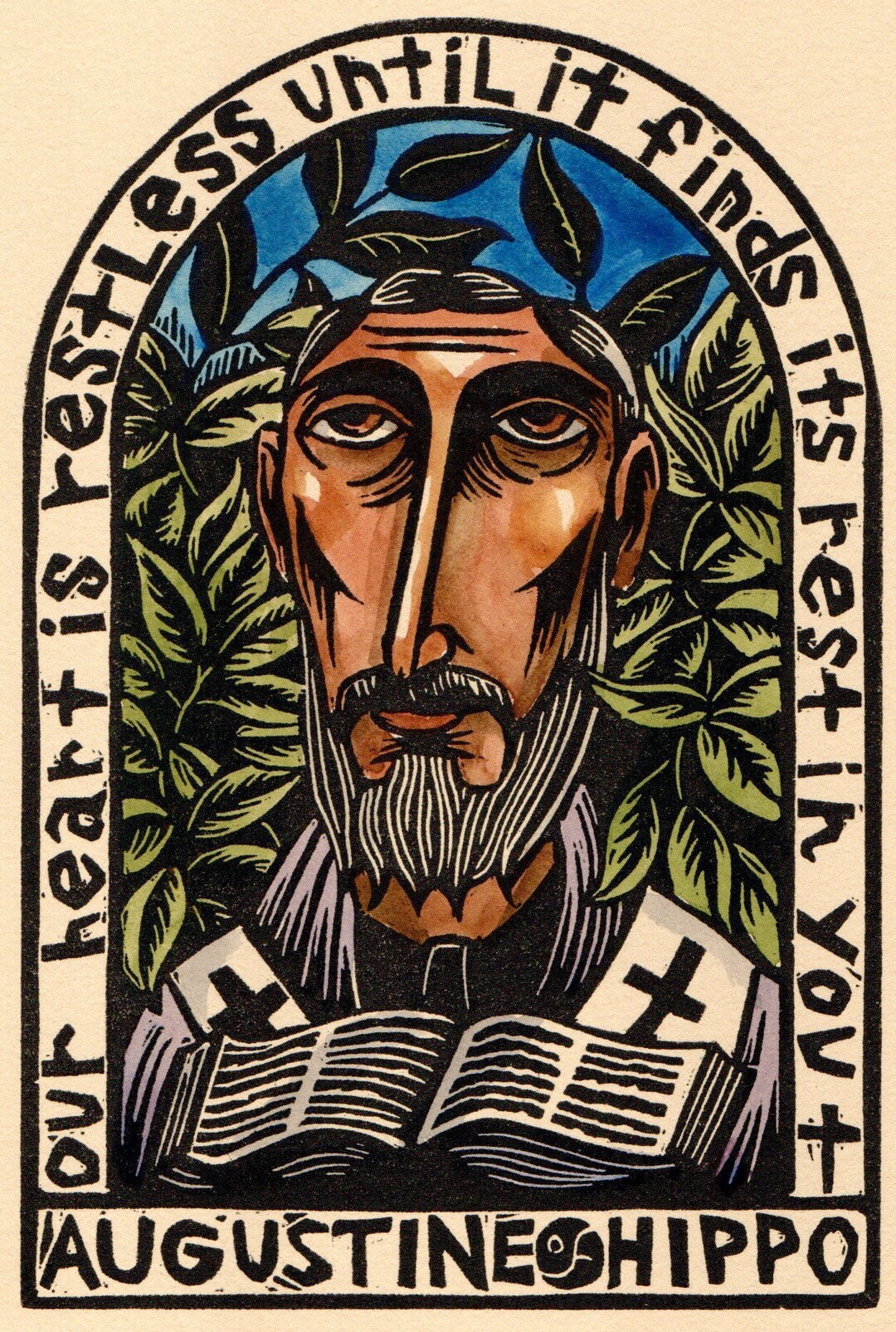 Saint Augustine of Hippo Original Art Icon - Etsy