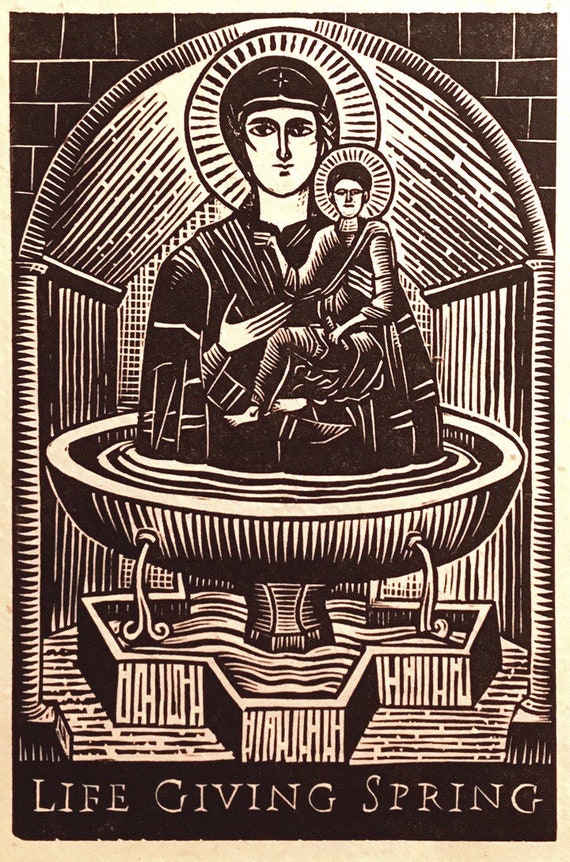 Mary Life Giving Spring Theotokos Icon | Etsy