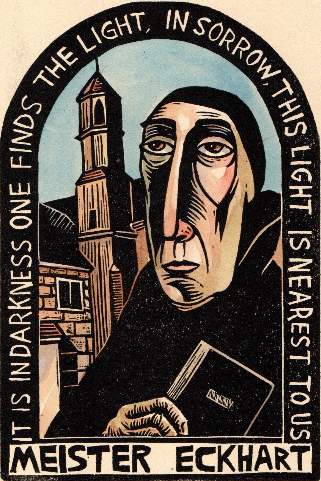 Meister Eckhart Christian Mystic Original Handmade Block Print Art via ...