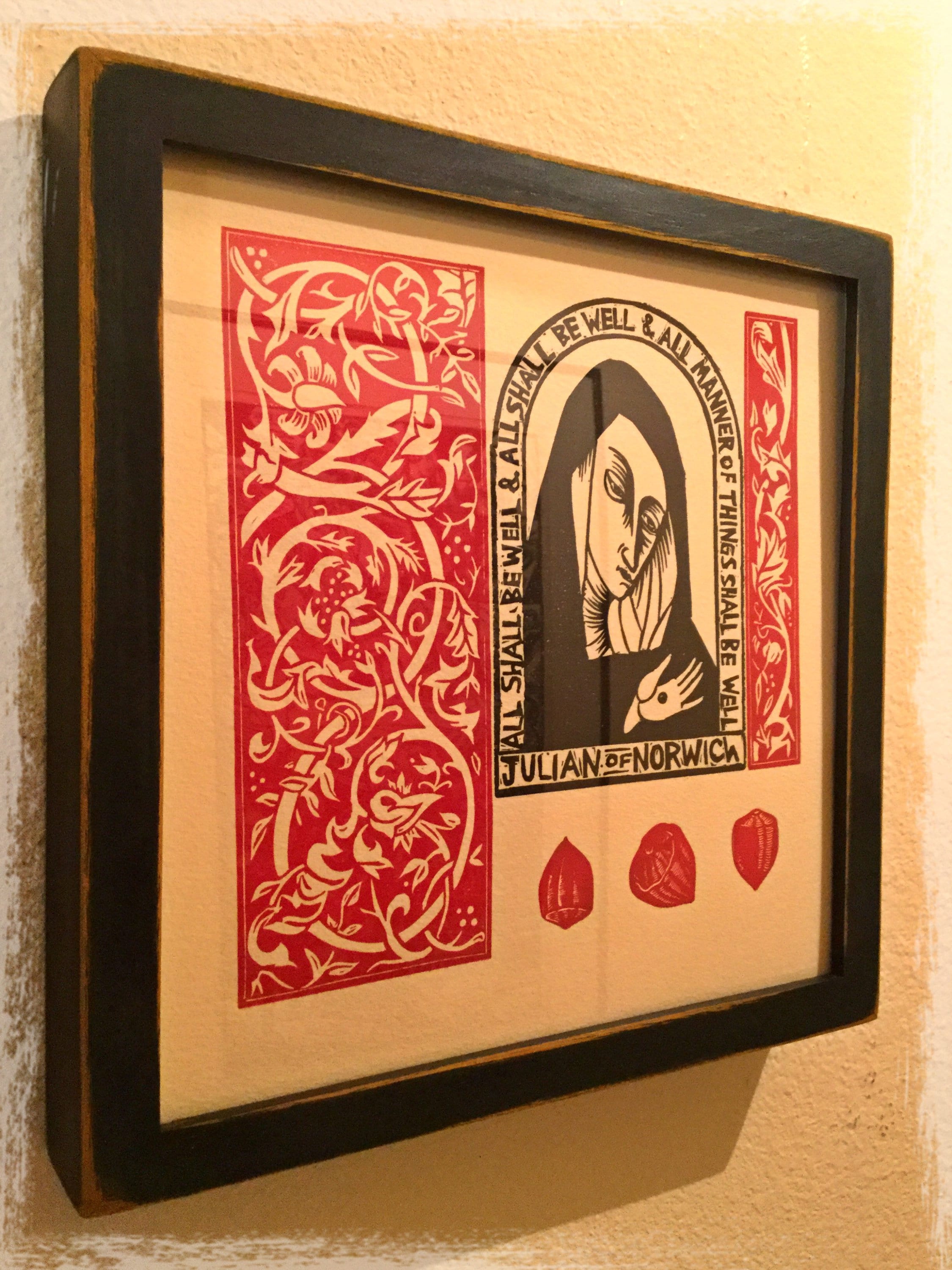 Saint Julian of Norwich Mystic Original Handmade Linocut Christianity ...