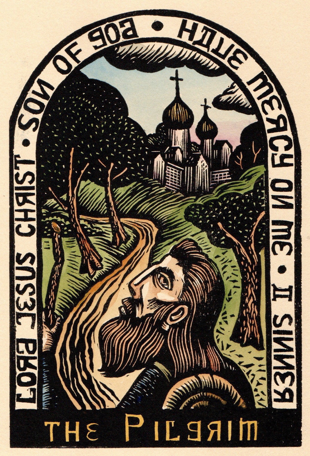 The Way of A Pilgrim Saint Mystic Jesus Prayer Original Art Block Print ...