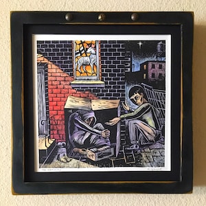 The Nativity Contemporary Rendition Original Block Print Linocut ...