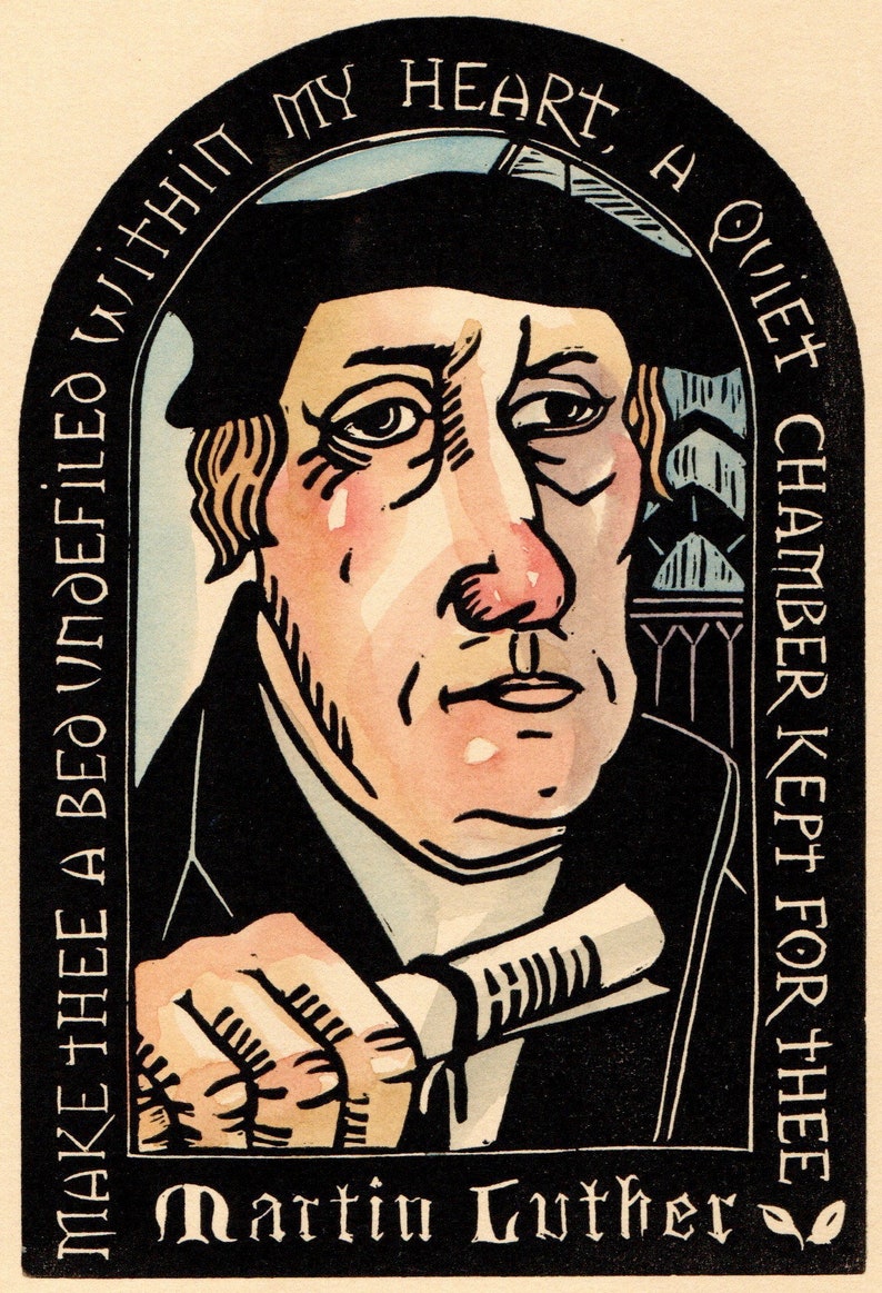 Martin Luther Original Block Print Art Lutheran Reformation - Etsy